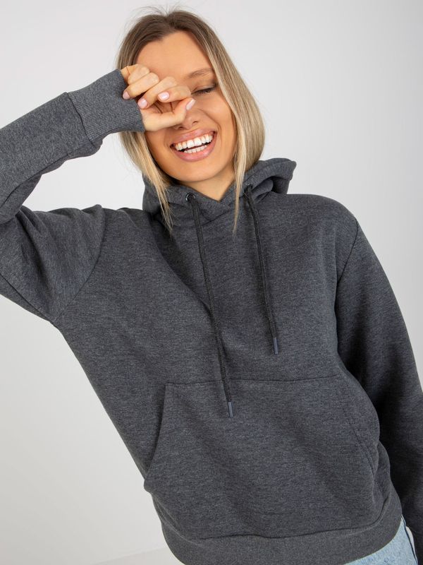 BASIC KANGAROO SWEATSHIRT RUE PARIS DARK GRAY