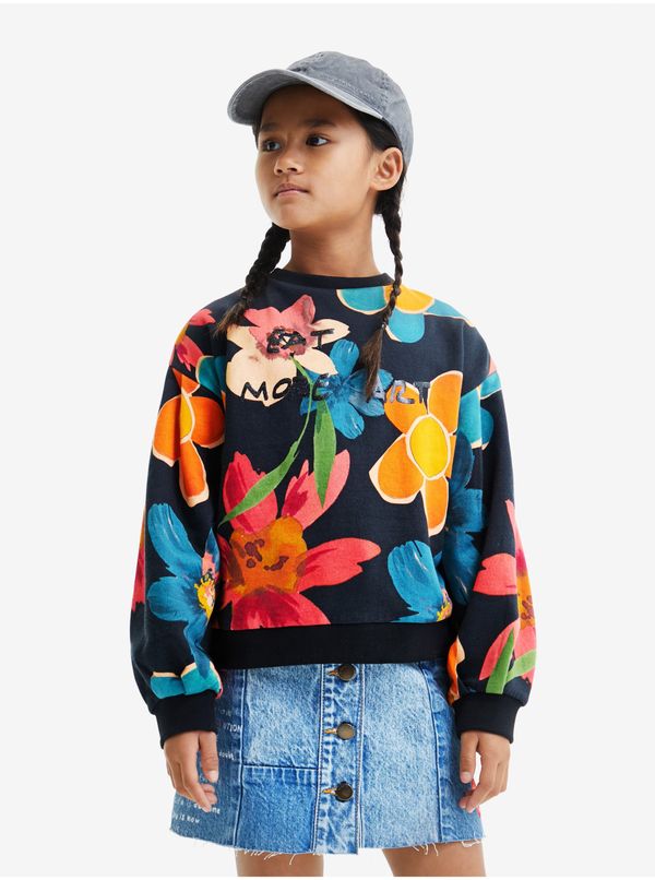 BLACK GIRLY FLORAL SWEATSHIRT DESIGUAL CHANDRA - GIRLS