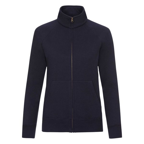 NAVY BLUE WOMEN'S SWEATSHIRT WITH STAND-UP COLLAR FRUIT OF THE LOOM