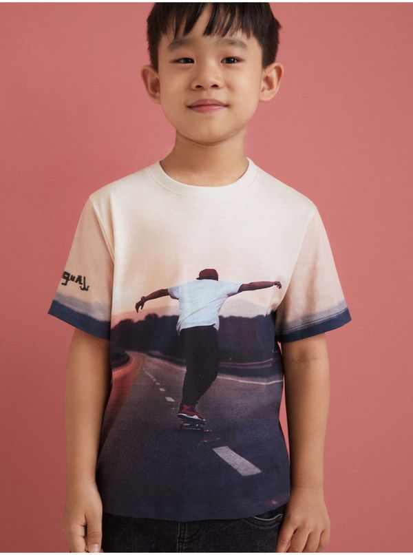 LIGHT PINK BOYS T-SHIRT DESIGUAL KIWI - BOYS
