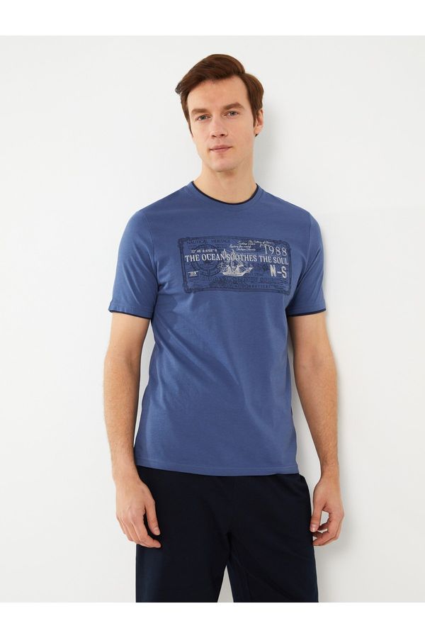 LC WAIKIKI CREW NECK SHORT SLEEVED PRINTED COMBED COMBED MEN'S T-SHIRT.