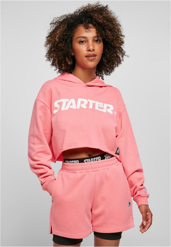LADIES STARTER CROPPED HOODY PINKGRAPEFRUIT