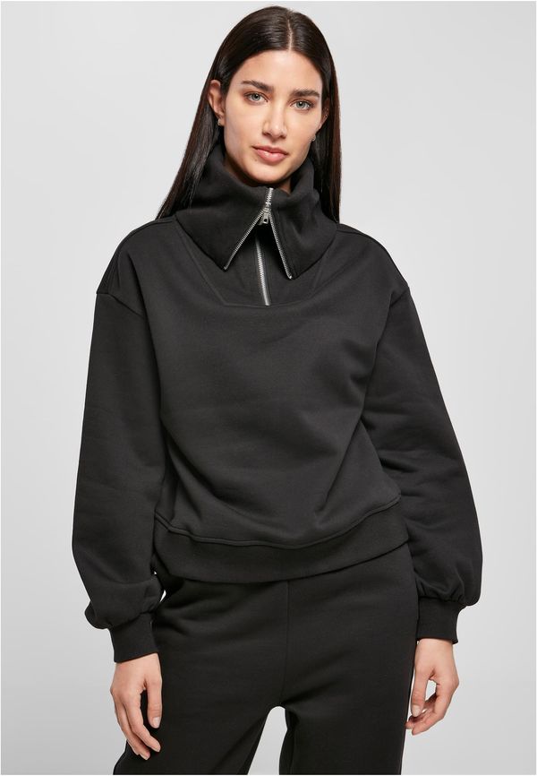 WOMEN'S OVERSIZED HIGH NECK TROYER CREW BLACK