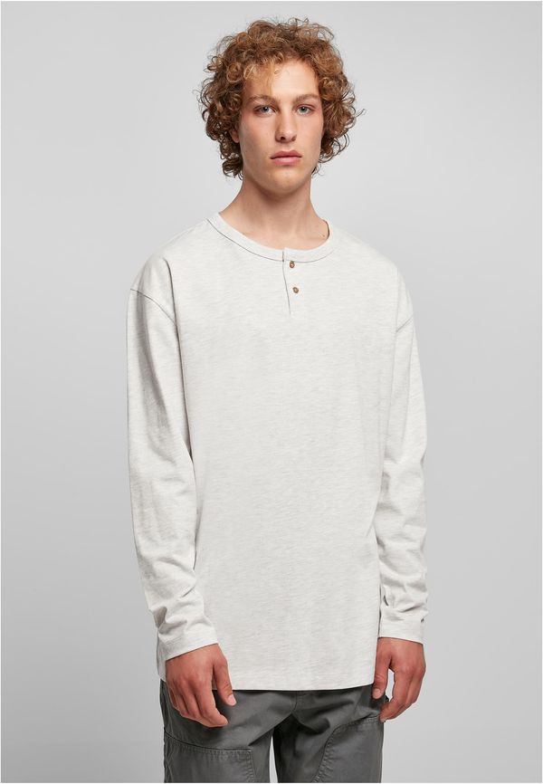 ECO-FRIENDLY OVERSIZED HENLEY LONG SLEEVE LIGHT GREY