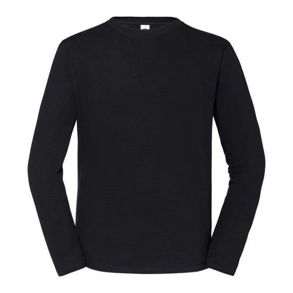 BLACK ICONIC 195 RINGSPUN PREMIUM FRUIT OF THE LOOM T-SHIRT