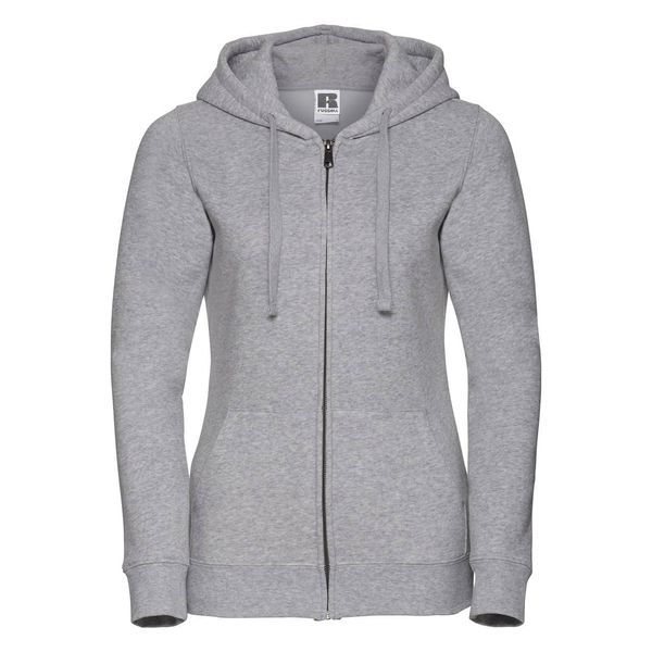 LIGHT GREY WOMEN'S HOODIE WITH AUTHENTIC RUSSELL ZIPPER