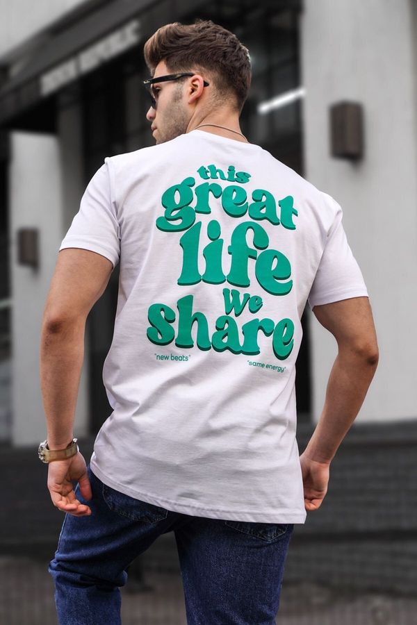 MADMEXT PRINTED WHITE T-SHIRT 5357