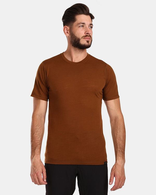 MEN'S MERINO WOOL T-SHIRT KILPI SLOPER-M BROWN