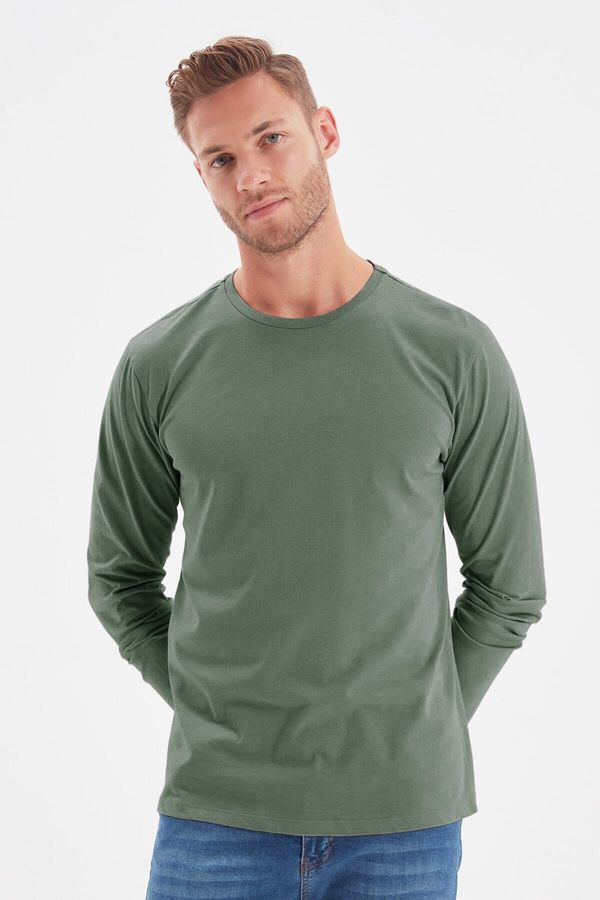 TRENDYOL PALE PINK BASIC REGULAR/NORMAL FIT LONG SLEEVE 100% COTTON T-SHIRT