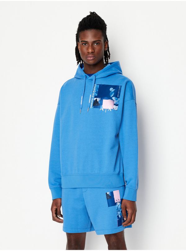 BLUE MENS HOODIE ARMANI EXCHANGE - MEN