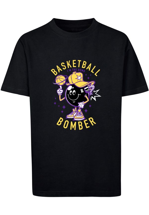 CHILDREN'S BASKETBALL BOMBER JACKET T-SHIRT BLACK