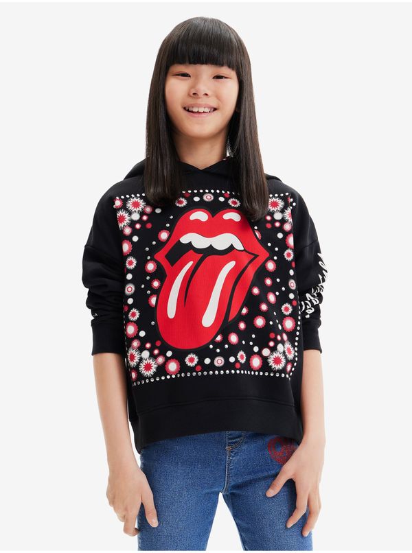 RED-BLACK GIRLS' HOODIE DESIGUAL BEATRICE ROLLING - GIRLS