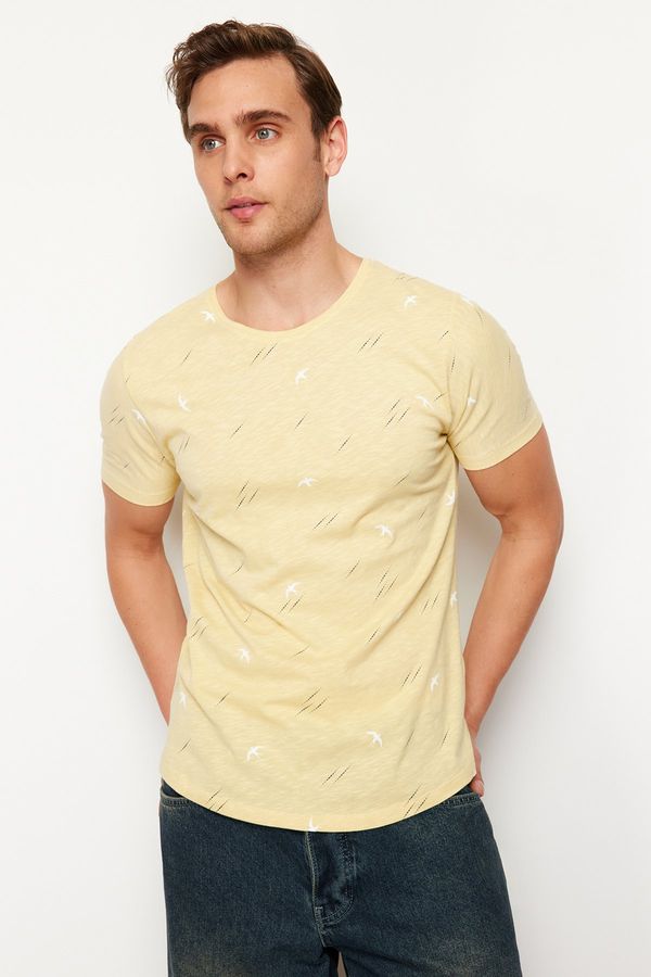 TRENDYOL YELLOW REGULAR/NORMAL FIT PATTERNED T-SHIRT