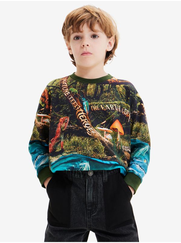 BLUE-GREEN BOYS' SWEATSHIRT DESIGUAL NEWMAN - BOYS
