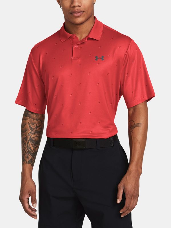 UNDER ARMOUR T-SHIRT UA PERF 3.0 PRINTED POLO-RED - MEN'S