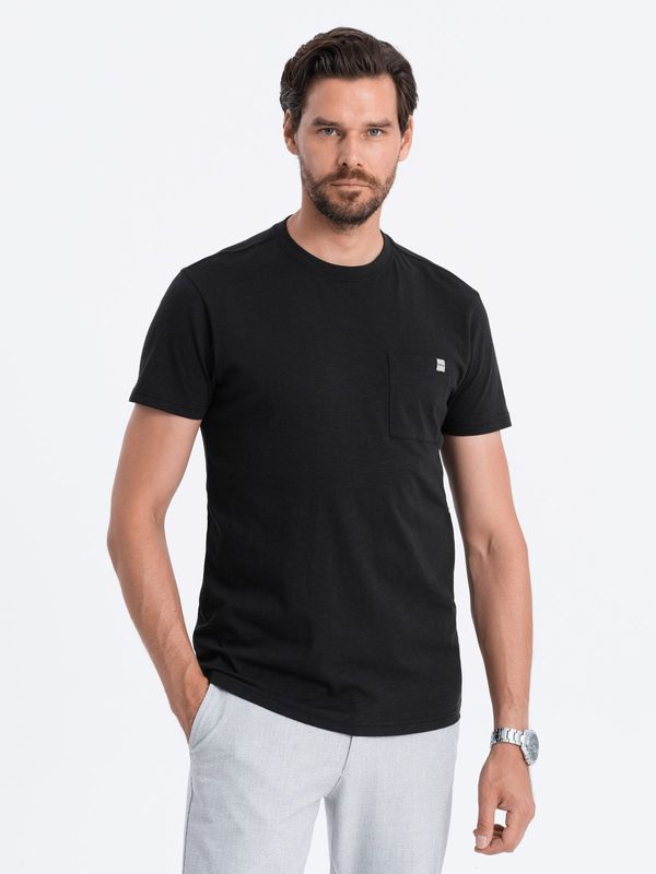 OMBRE MEN'S KNITTED T-SHIRT WITH PATCH POCKET