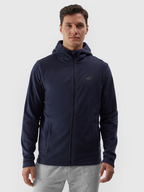 MEN'S REGULAR FLEECE WITH 4F HOOD - NAVY BLUE