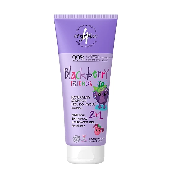 2U1 PRIRODNI ŠAMPON I GEL ZA TUŠIRANJE ZA DECU BLACKBERRY FRIENDS 4ORGANIC 200ML