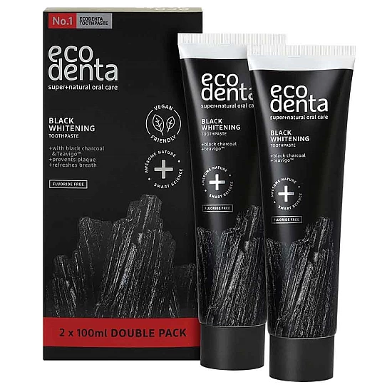 CRNA PASTA ZA ZUBE ZA IZBELJIVANJE SA CRNIM UGLJEM ECODENTA BLACK 100 ML