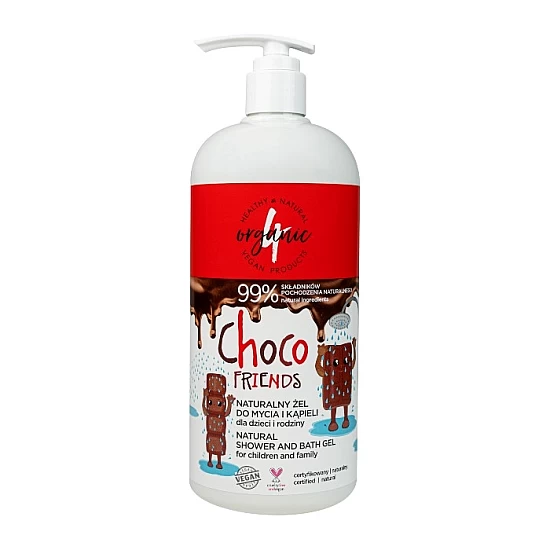 PRIRODNI GEL ZA TUŠIRANJE ZA DECU I PORODICU CHOCO FAMILY 4ORGANIC 1000ML