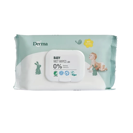 VLAŽNE MARAMICE ZA BEBE DERMA ECO BABY 64 KOM