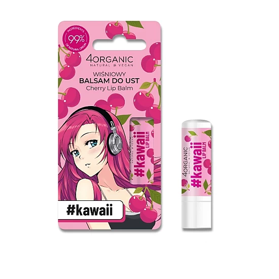 PRIRODNI BALZAM ZA USNE CHERRY #KAWAII 4ORGANIC 5G