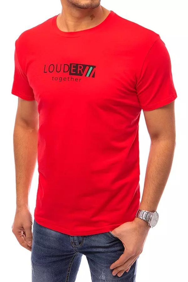 RED MEN'S DSTREET T-SHIRT WITH PRINT