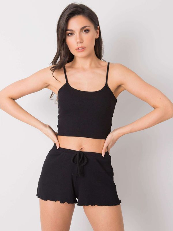 RUE PARIS BLACK CROP TOP