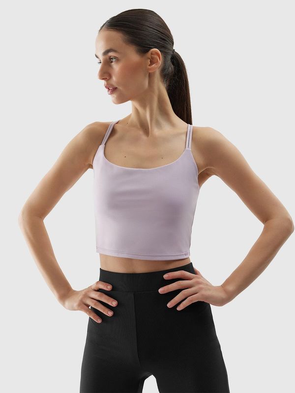 WOMEN'S 4F RECYCLED FABRIC YOGA CROP TOP - PURPLE