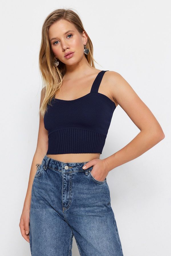 TRENDYOL NAVY BLUE KNITWEAR BLOUSE