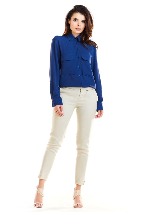 AWAMA WOMAN'S SHIRT A260 NAVY BLUE