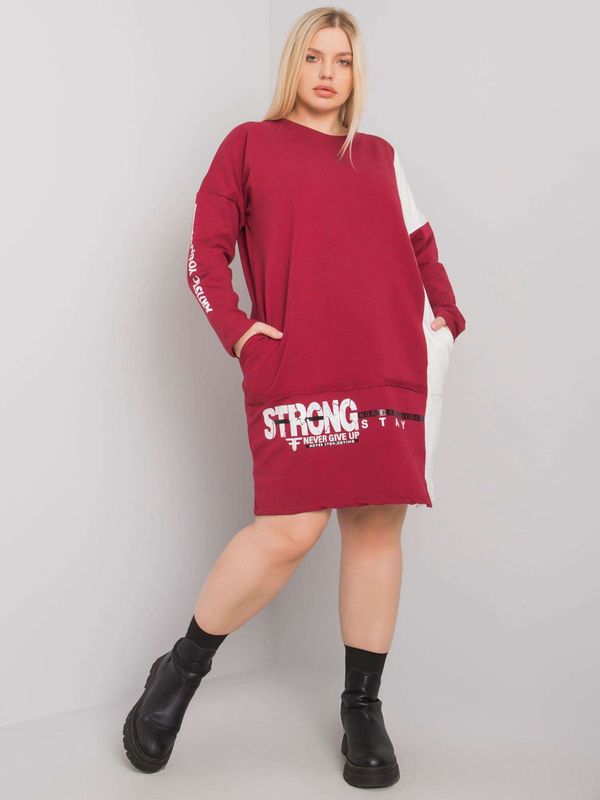 BURGUNDY TUNIC PLUS SIZES WITH LONG SLEEVES