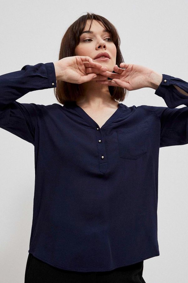 VISCOSE SHIRT WITH V-NECK