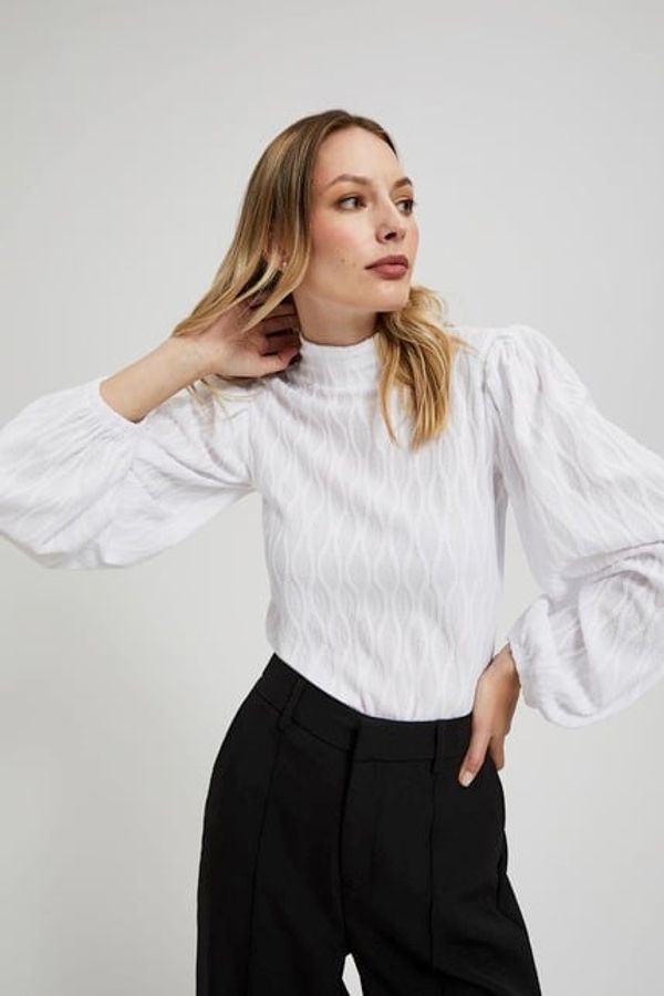 TURTLENECK BLOUSE WITH PUFF SLEEVES