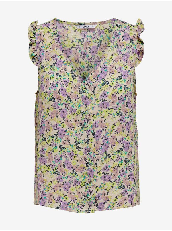 PURPLE-YELLOW FLORAL BLOUSE ONLY GERDA - LADIES