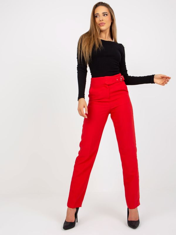 Ženske pantalone Fashionhunters Red