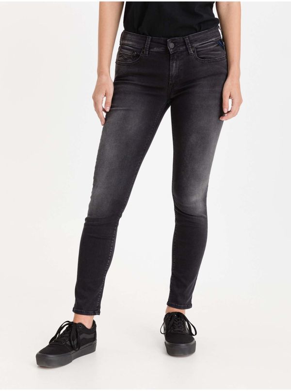 BLACK WOMEN SLIM FIT JEANS REPLAY - WOMEN