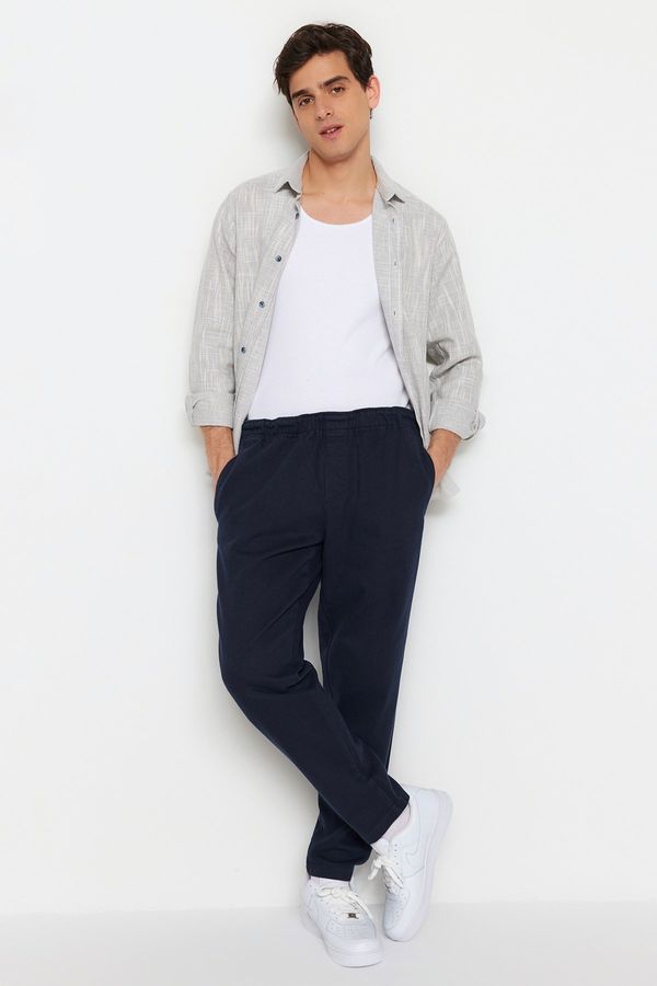 TRENDYOL NAVY BLUE REGULAR FIT TROUSERS