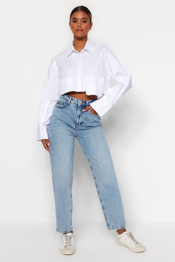 TRENDYOL LIGHT BLUE HIGH WAIST MOM JEANS