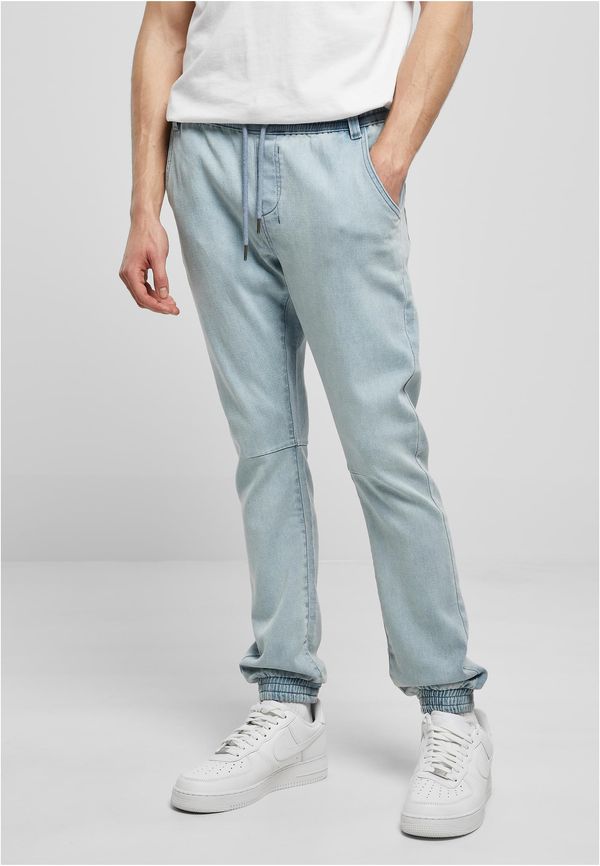 KNITTED DENIM PANTS JOGPANTS LIGHTER WASHED