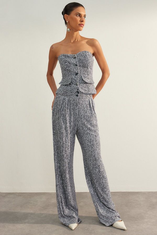 TRENDYOL MULTICOLORED SEQUIN TROUSERS
