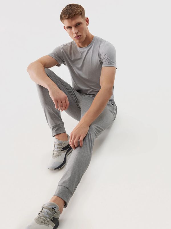 MEN'S SPORTS QUICK DRYING PANTS 4F - COOL LIGHT GREY