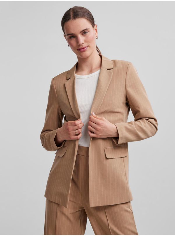 LIGHT BROWN WOMEN'S STRIPED BLAZER PIECES BOSSY - WOMEN'S