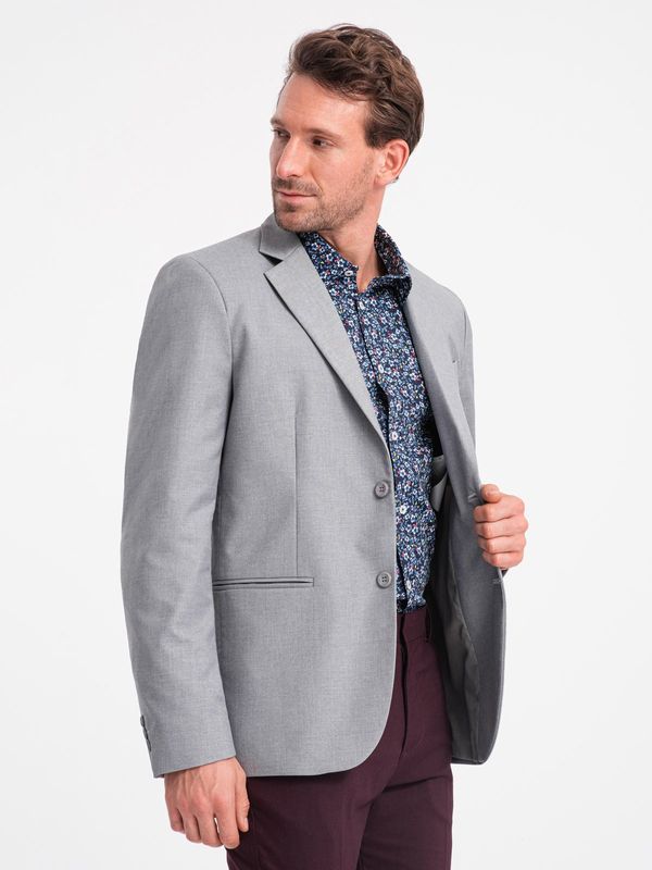 OMBRE CLASSIC MEN'S JACKET WITH PILLOWCASE POCKET - GREY