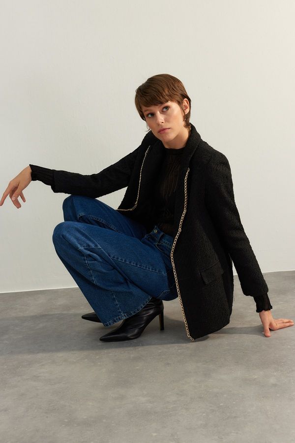 TRENDYOL BLACK LIMITED EDITION REGULAR LINED WOVEN BLAZER JACKET