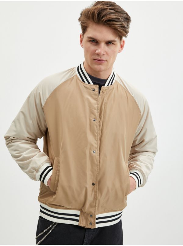 BEIGE MEN'S BOMBER ONLY & SONS CHRIS - MEN