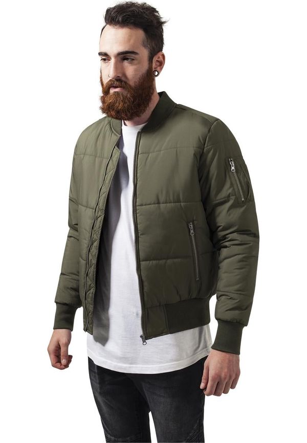 BASIC QUILT BOMBER JACKET OLIVE