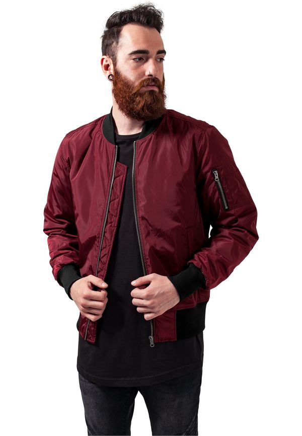 2-TONE BOMBER JACKET BURGUNDY/BLACK