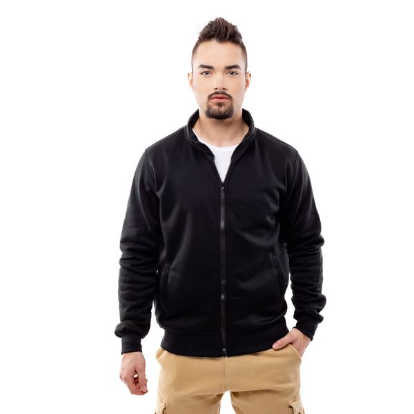 MEN'S ZIPPER ZIPPER SWEATSHIRT GLANO - BLACK