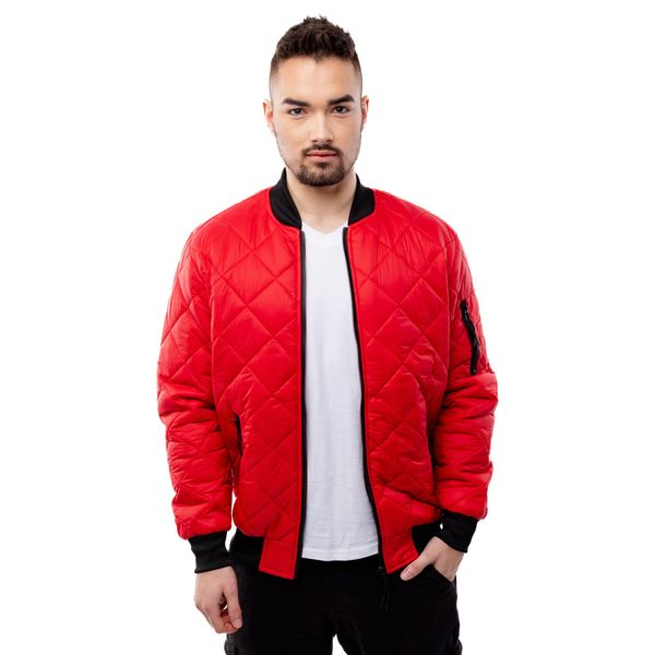 MEN'S QUILTED JACKET GLANO - RED